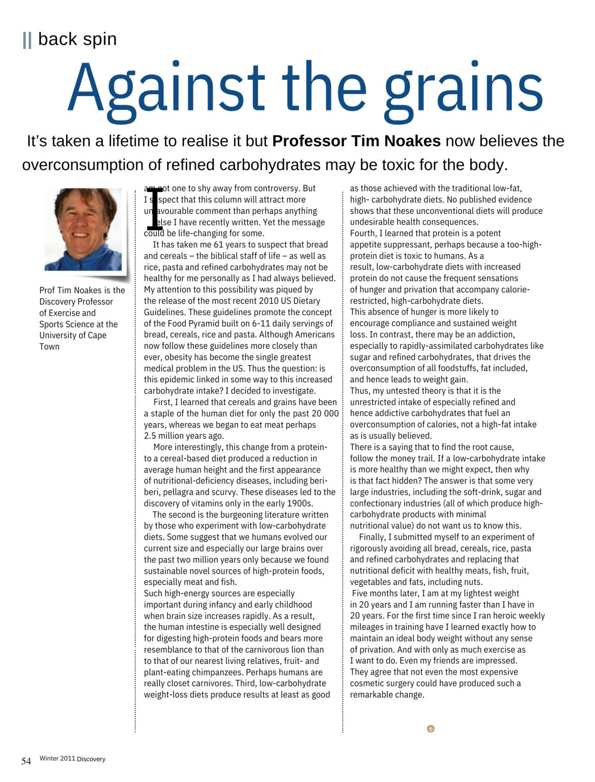 History & Milestones - The Noakes Foundation